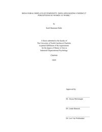 Behavioral Displays of Femininity: Does Apologizing Undercut ...