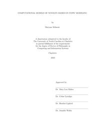 Computational Models of Novelty Based on Topic Modeling